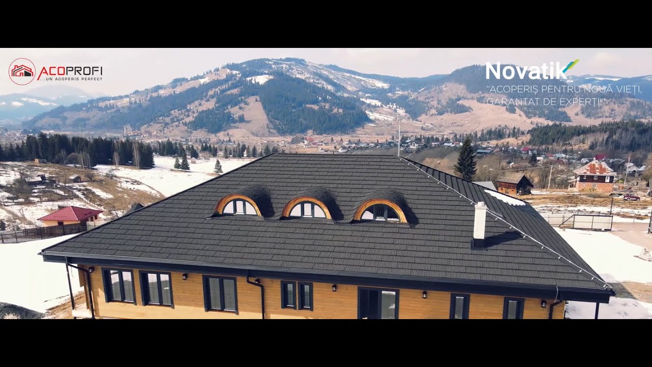 Acoperis NovatikNATURA WOOD | sindrila metalica cu acoperire de roca ...