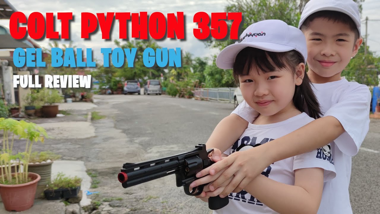 GEL BALL TOY GUN REVIEW - COLT PYTHON 357 - YouTube