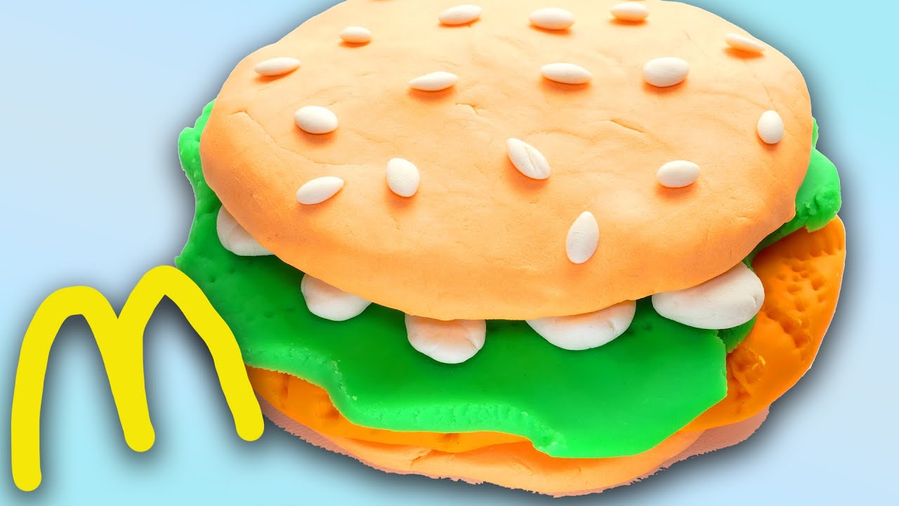 McChiken Burger from McDonalds made of Clay Color Plasticine - YouTube
