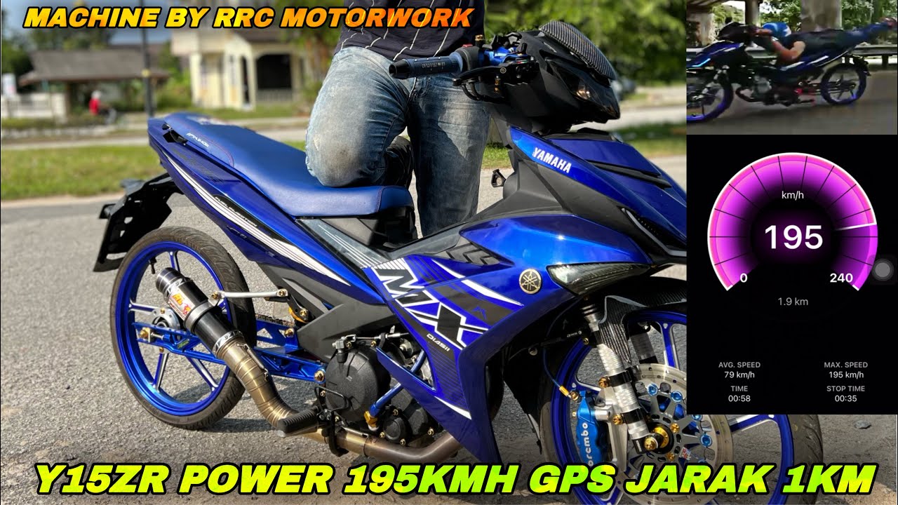 Y15ZR BY RRC TOPSPEED 195KMH GPS @ 1KM | DYNO, ONBOARD & TOPSPEED TEST ...
