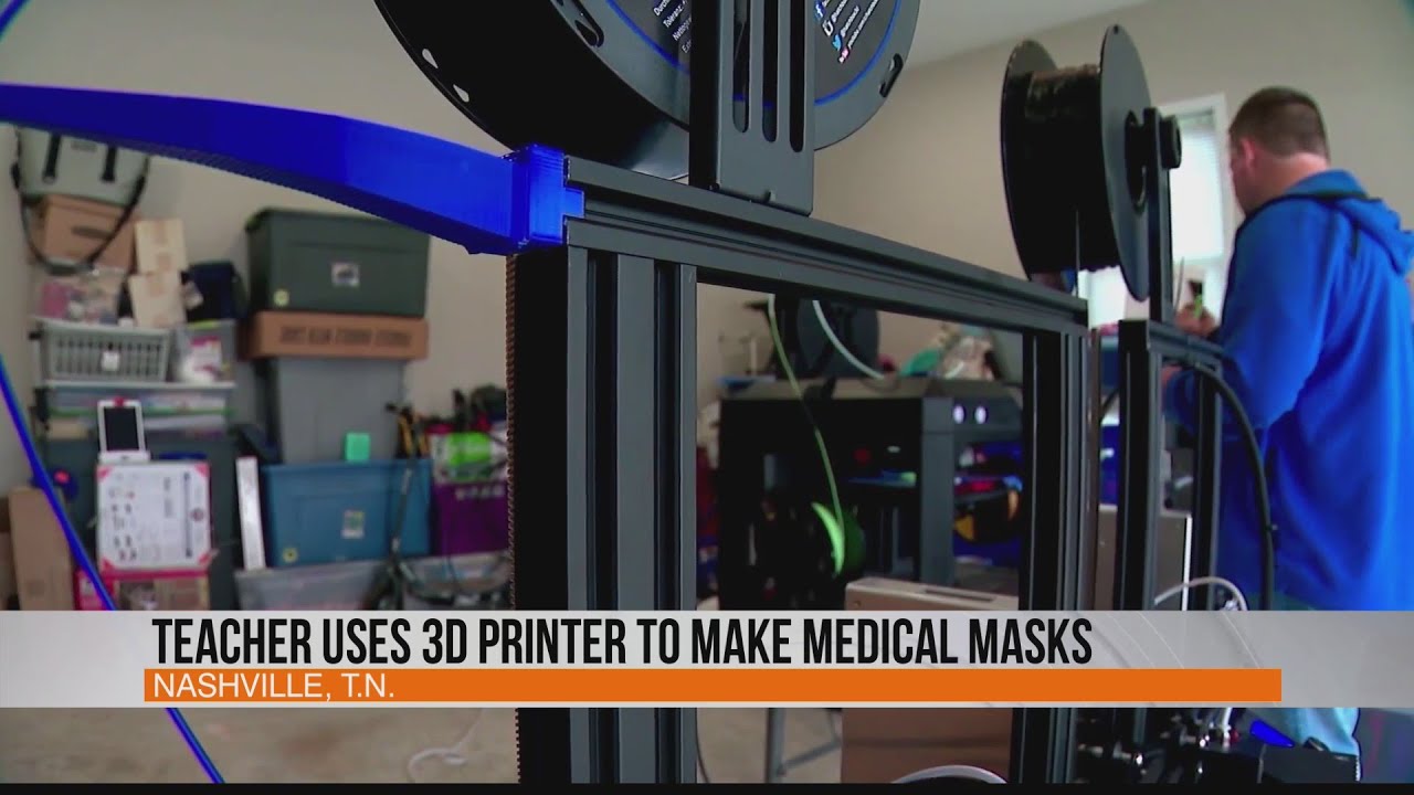 Teacher uses 3D printer to make medical masks and shields - YouTube