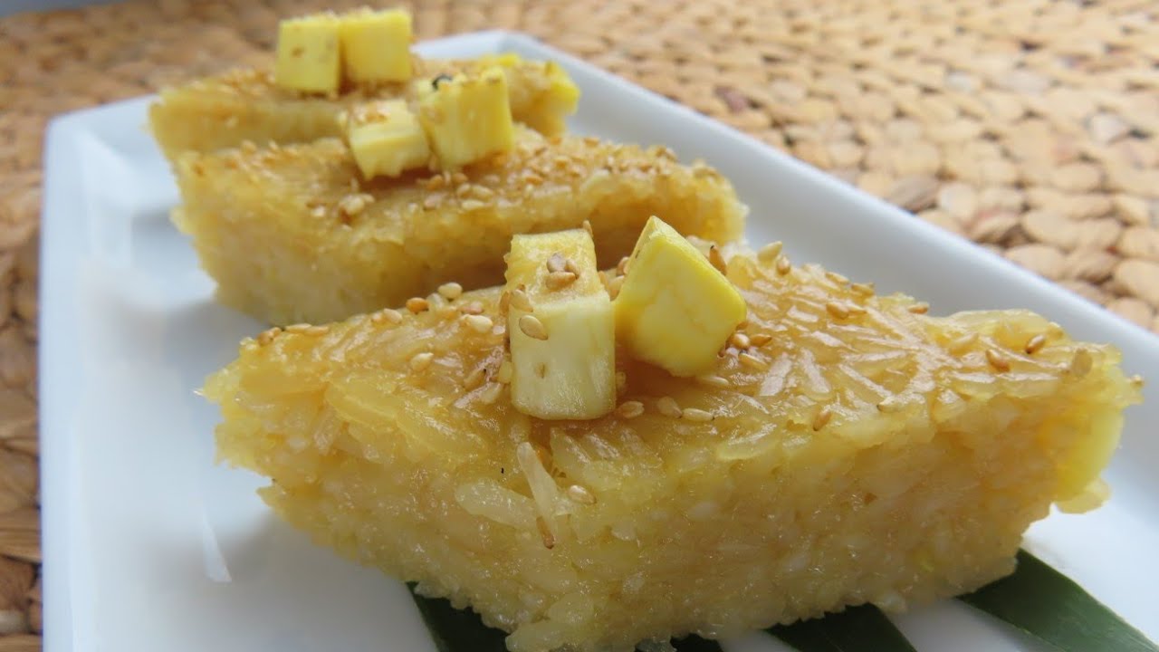 វិធីធ្វើបាយទ្រាបទុរេន How to make Durian Sticky Rice Bar - YouTube