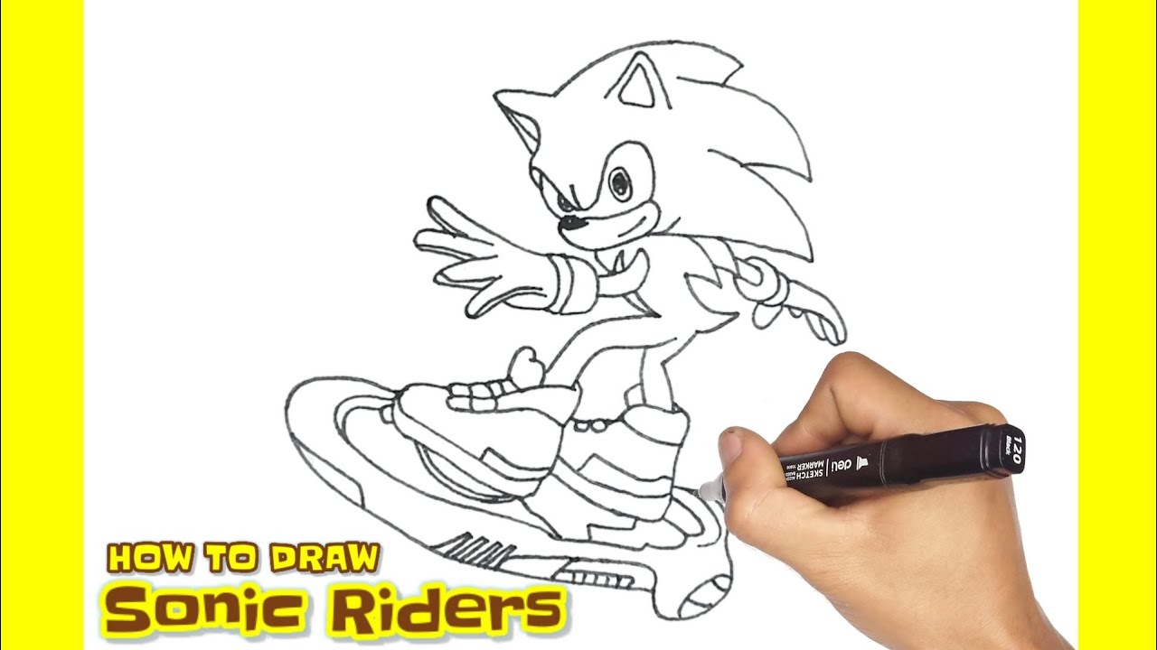 Timee to draw Sonic Boarding - Sonic Riders / hoverboard - YouTube