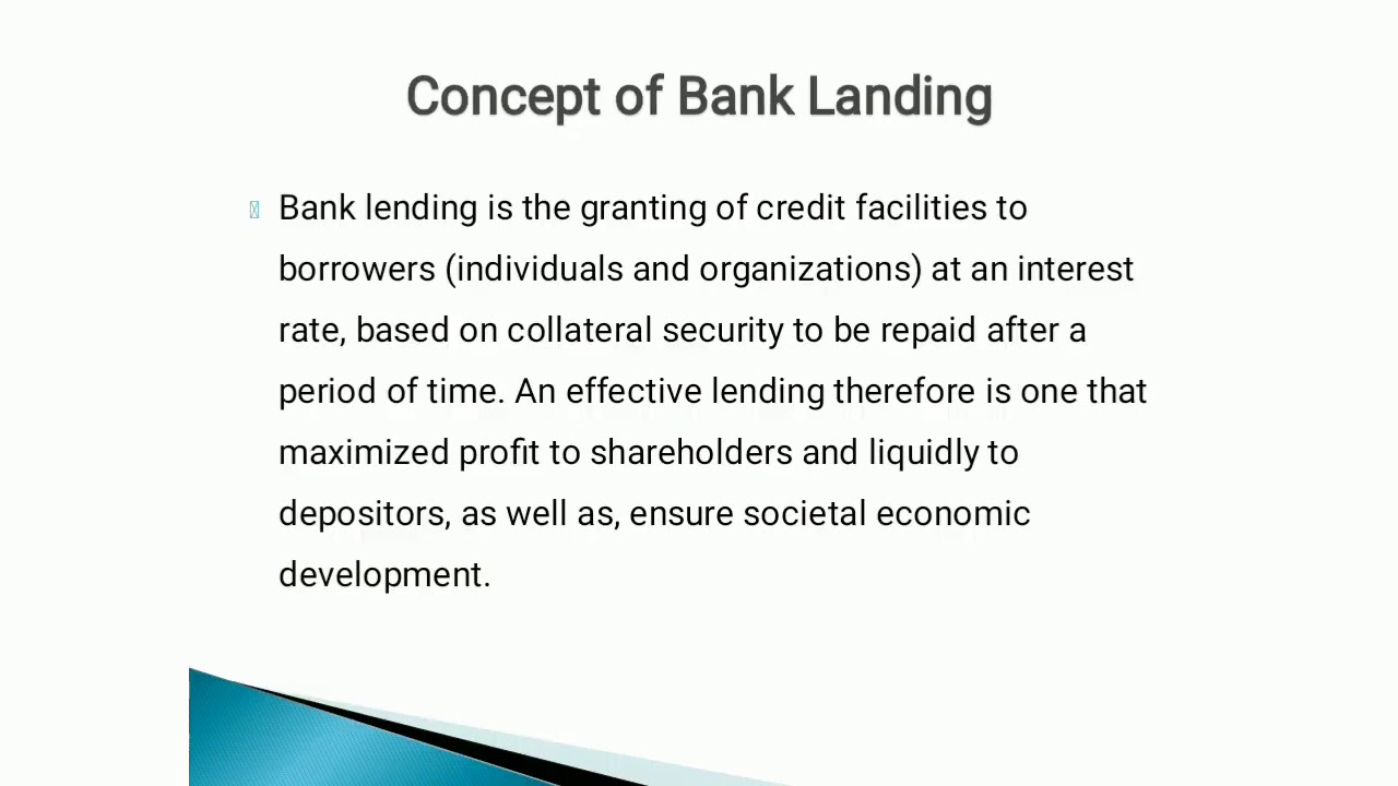 concept and principles of lending - YouTube