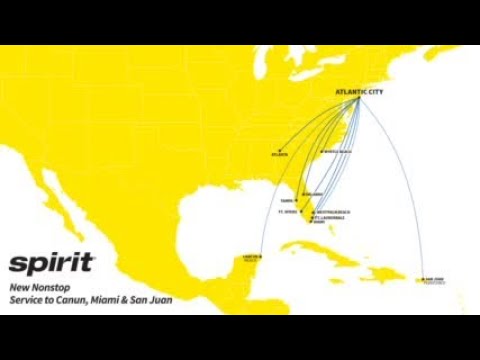 Spirit Airlines route map - YouTube