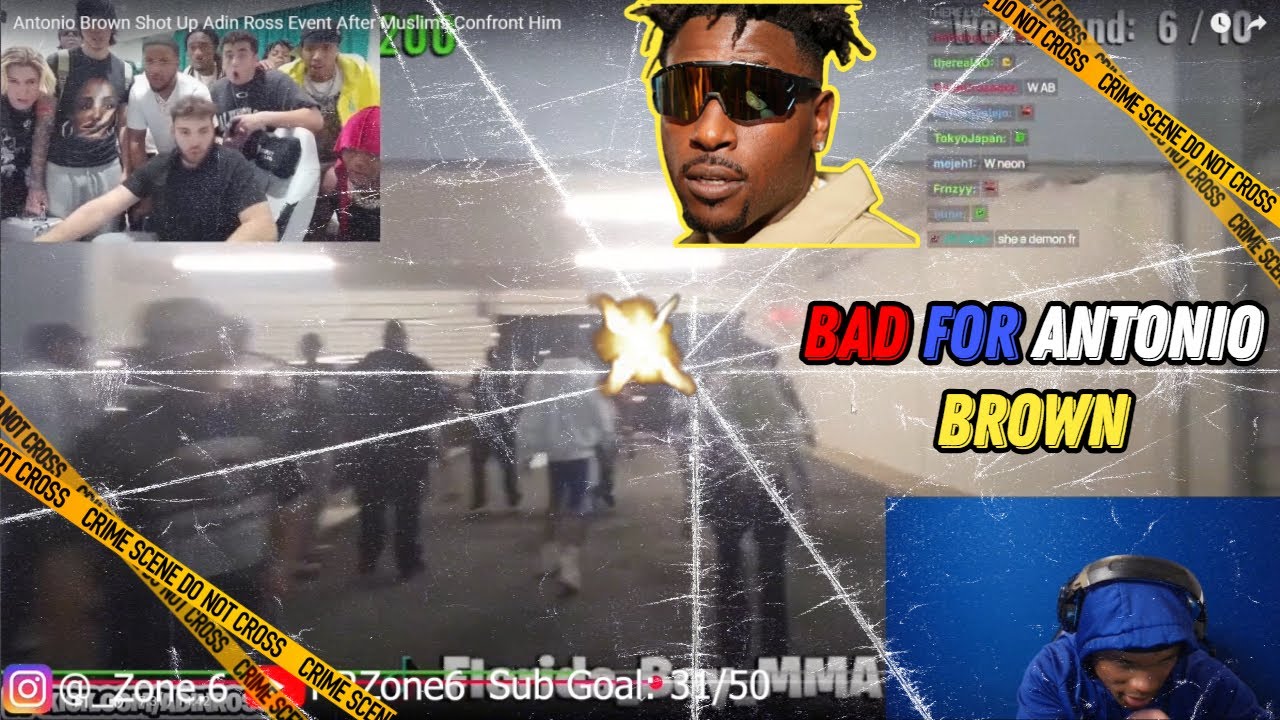 CRASHED OUT! Antonio Brown SHOT UP Adin Ross Event!, REACTION! - YouTube