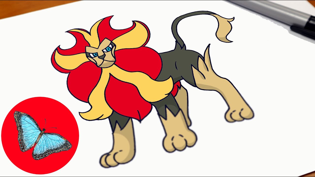 How To Draw Pokemon - Pyroar Easy Step by Step - YouTube