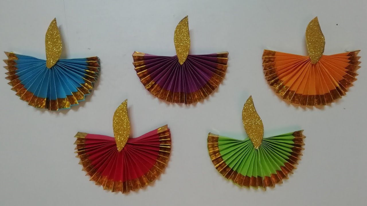 paper Diya making/Diwali paper craft idea - YouTube