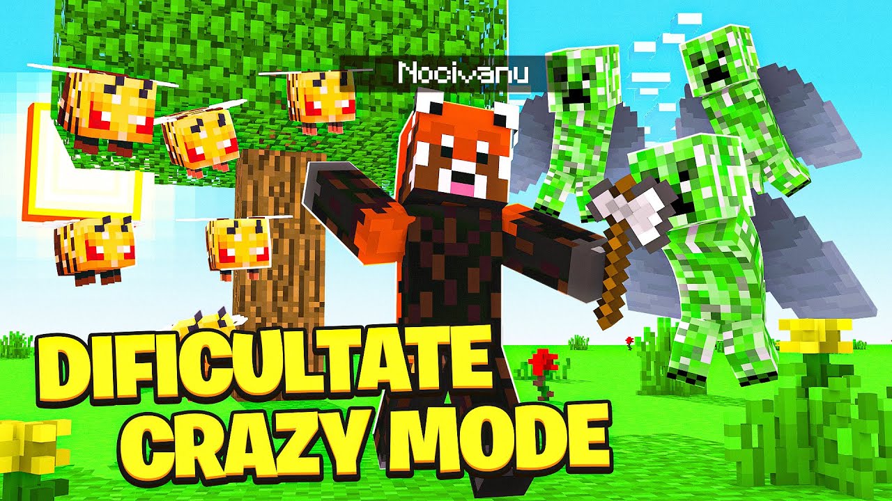 CRAZY MODE IN MINECRAFT! Imposibil Sa Bati Minecraftul - YouTube