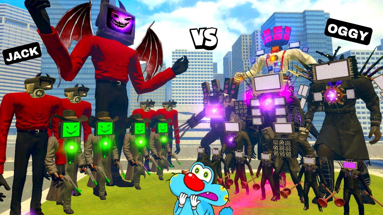 EVIL TITANS TV MAN ARMY VS NORMAL TV TITANS ARMY FIGHT IN GARRY MODS ...