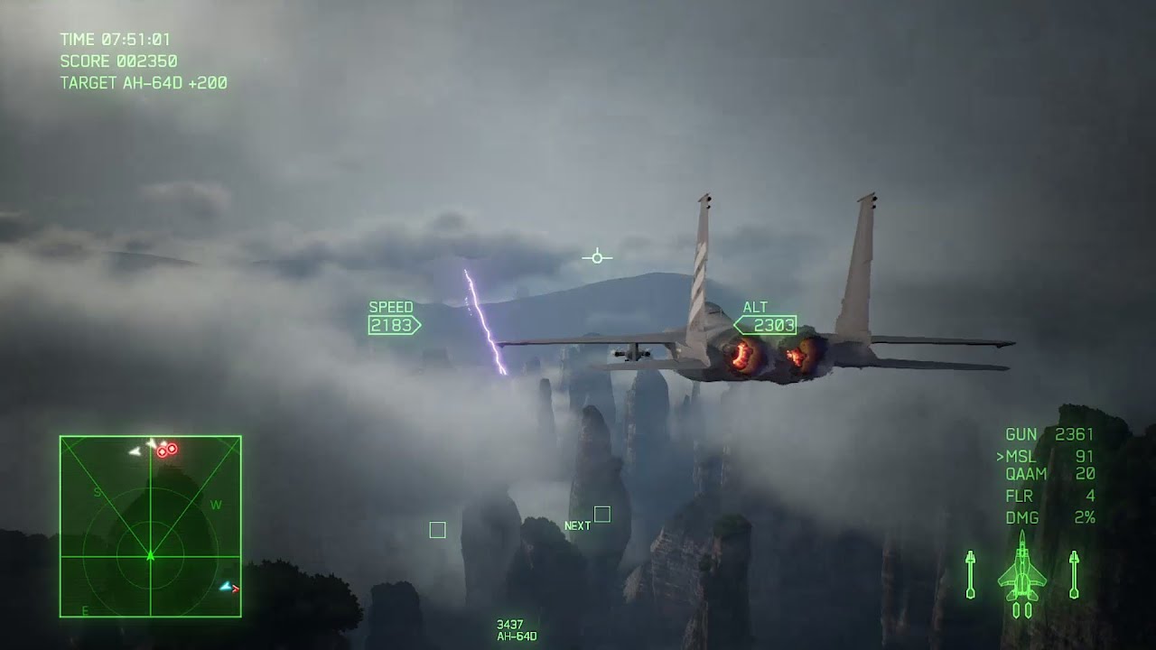 Ace Combat 7, Mission 7 in Ace Difficulty, F-15J with QAAM, Rank S ...