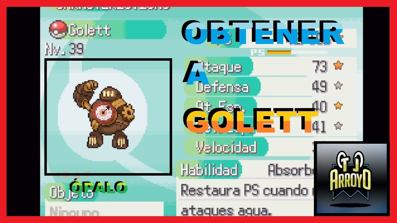 🤖 ¿DÓNDE y cómo conseguir / obtener a GOLETT Nº 622 en POKÉMON ÓPALO ...