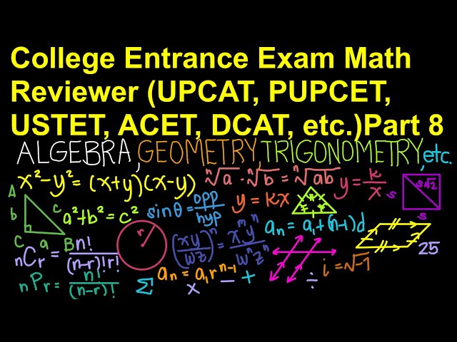 College Entrance Exam Math Reviewer Part (UPCAT, PUPCET,, 50% OFF