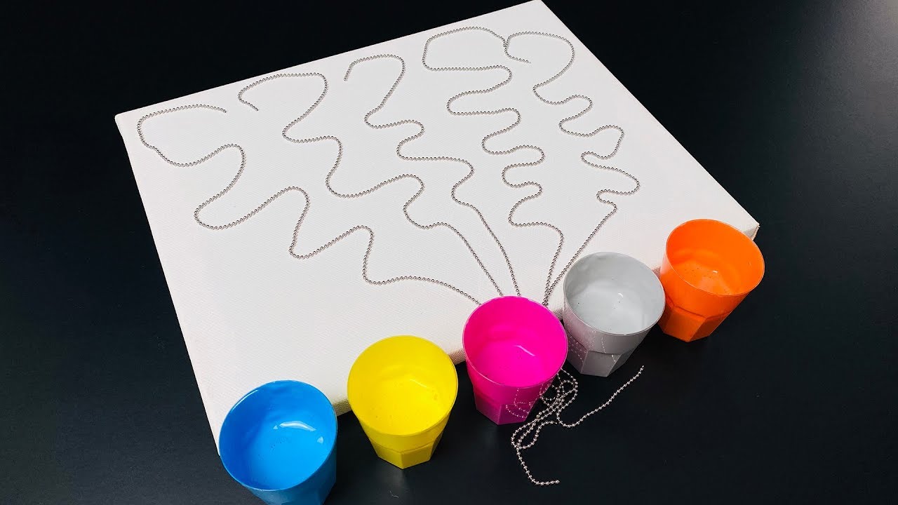 Acrylic Chain Pull Amazing Flowers Easy Fluid Art Satisfying String Pulling - YouTube