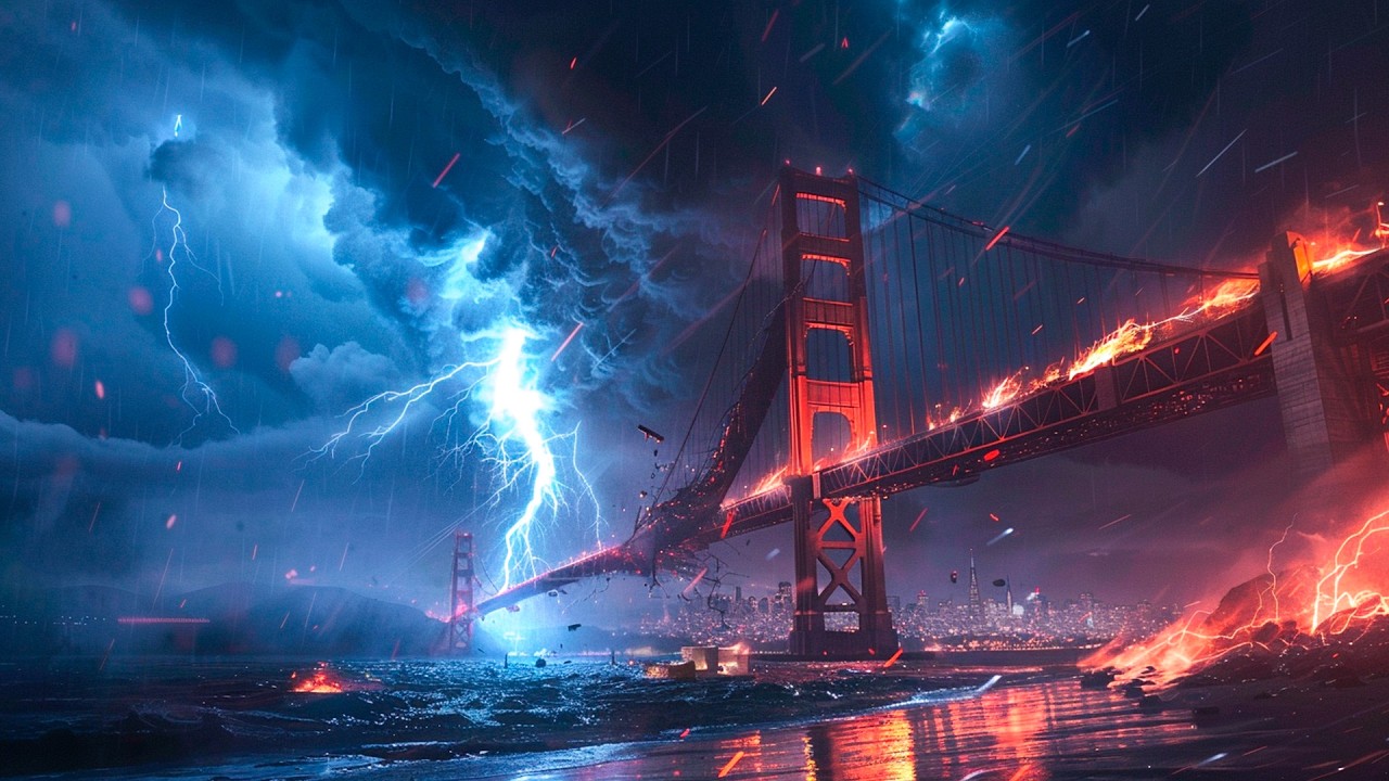 Monster Lightning Tornado Destroys City | Cinematic Disaster Scene ...