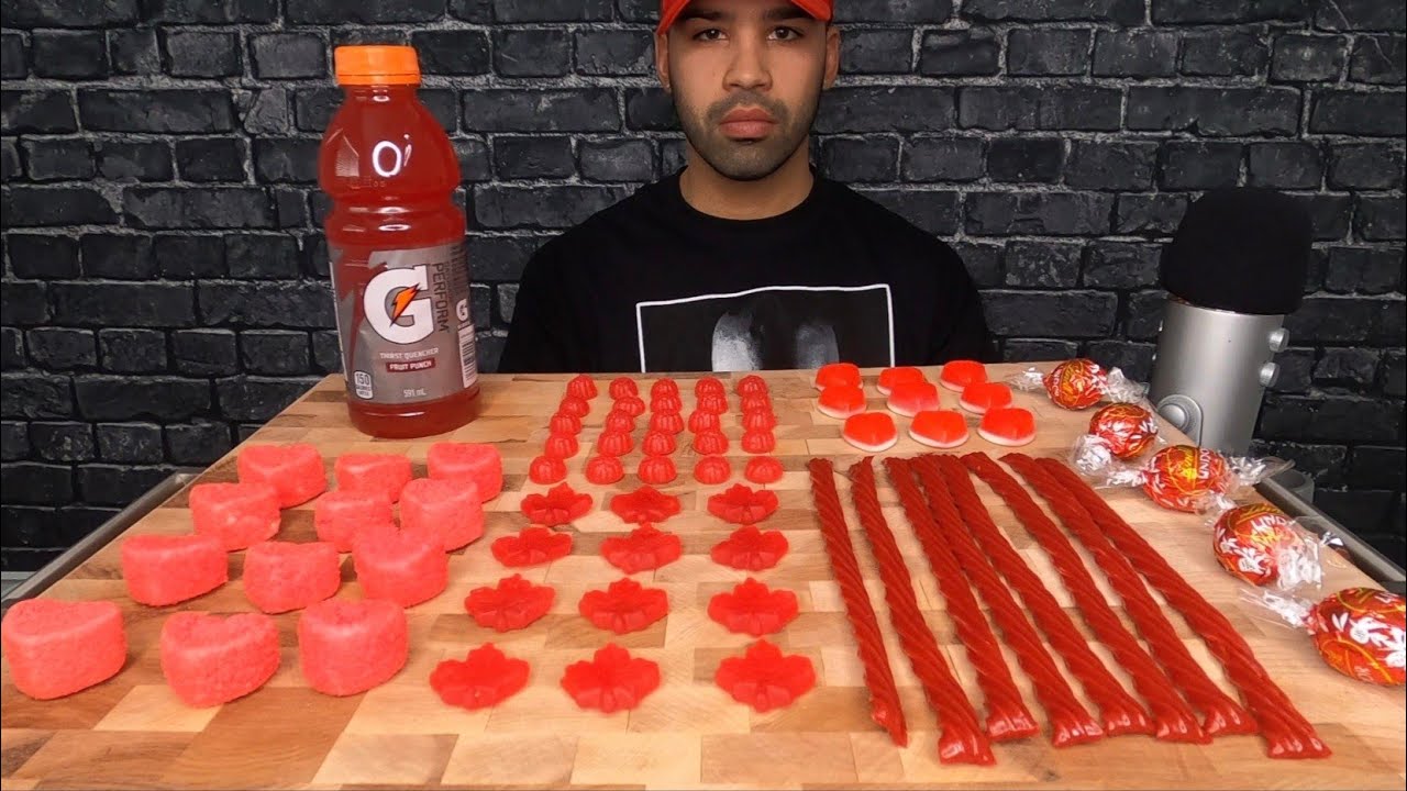 (ASMR) RED CANDY MUKBANG - YouTube