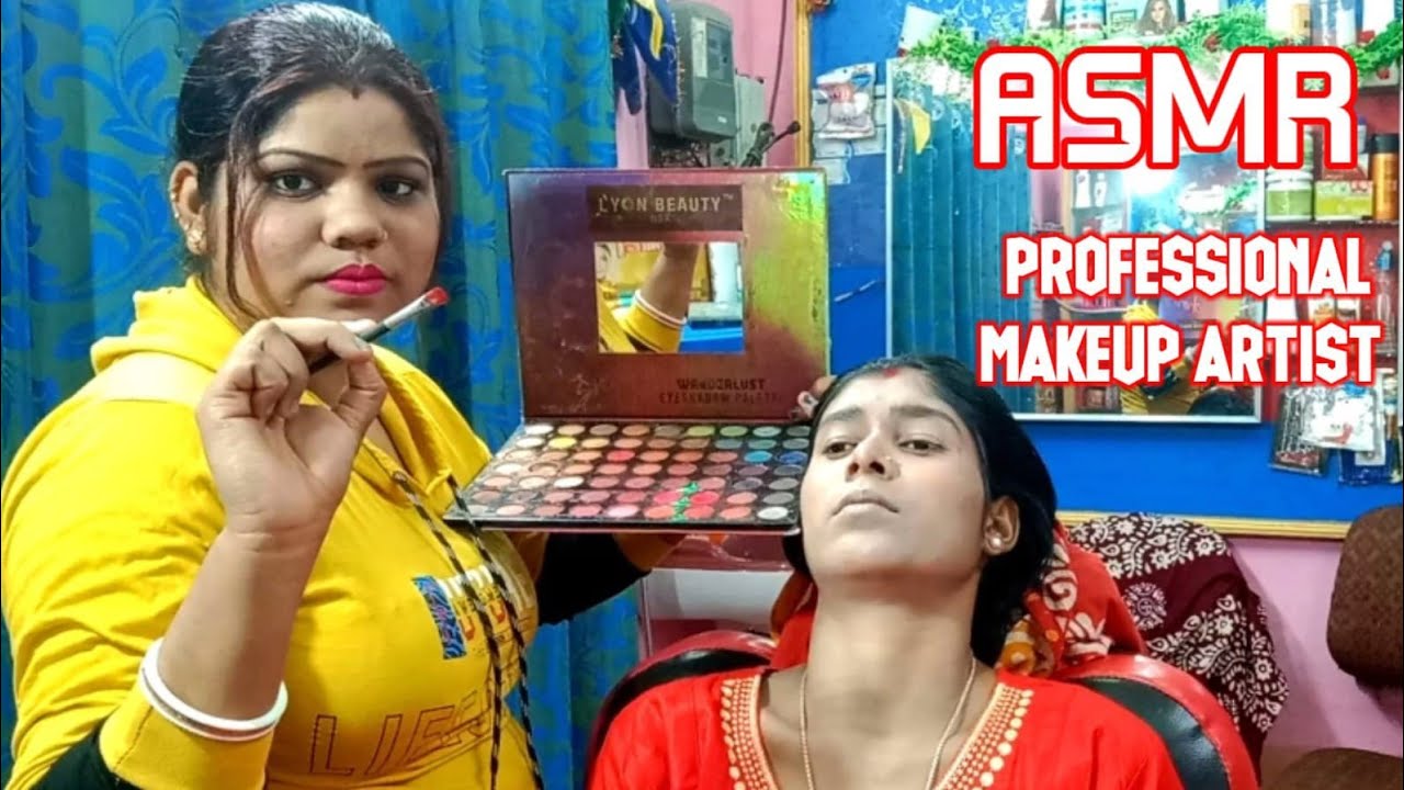 ASMR Doing my Customer Makeup in my Purlar - YouTube