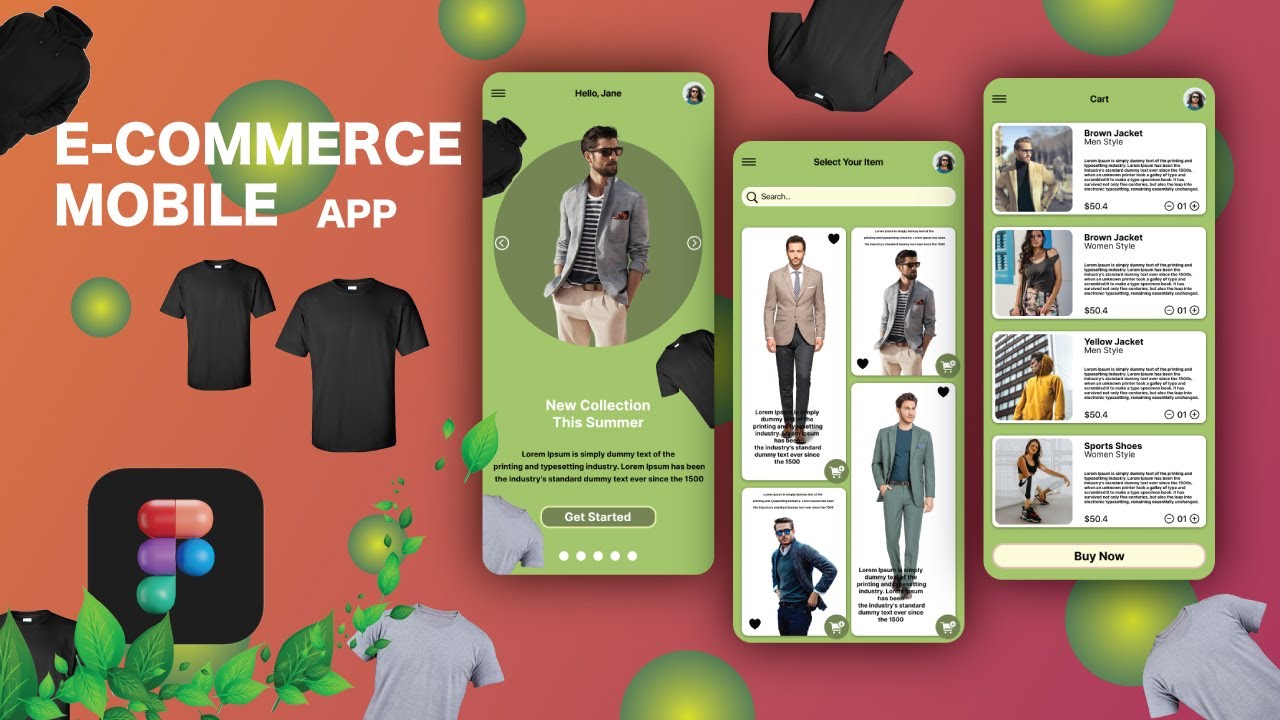 E-Commerce Mobile App Design In Figma | Figma Tutorial - YouTube