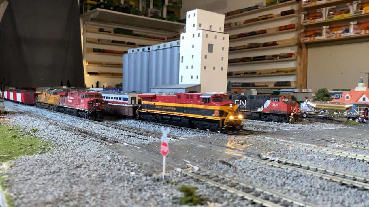 New Ho scale, my first KCS locomotive, ac44 leads a CPKC transfer with ...