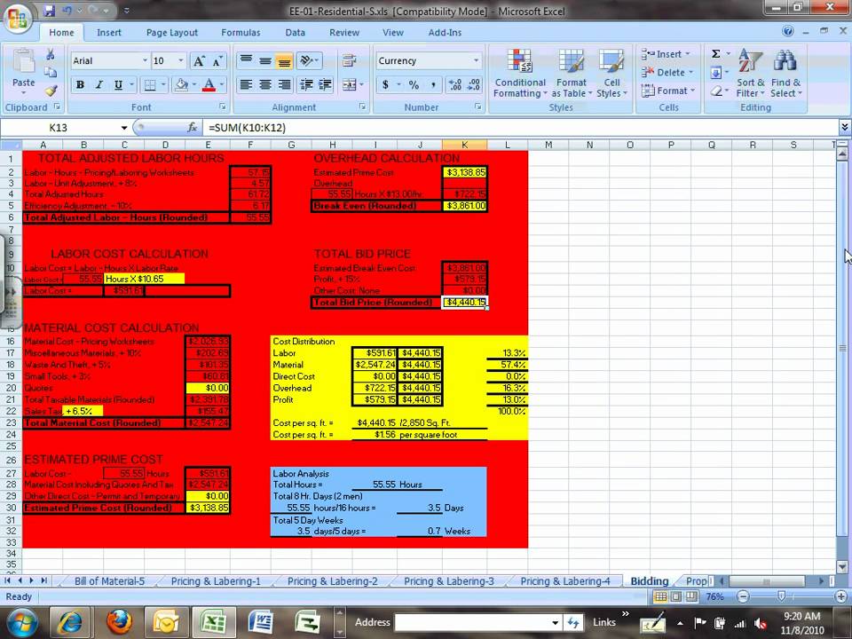 Estimation (1)-Take Off Sheets-11-08-10.wmv - YouTube