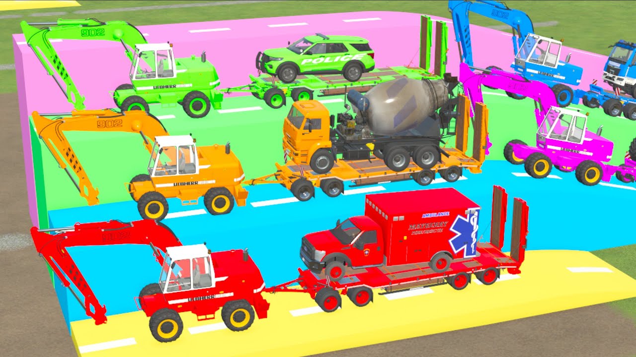 Transporting All Cars Game Farming Simulator 22 FS22 Excavator ...