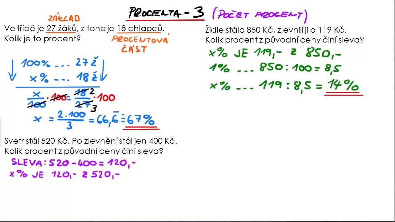 Procenta 3 - počet procent - YouTube