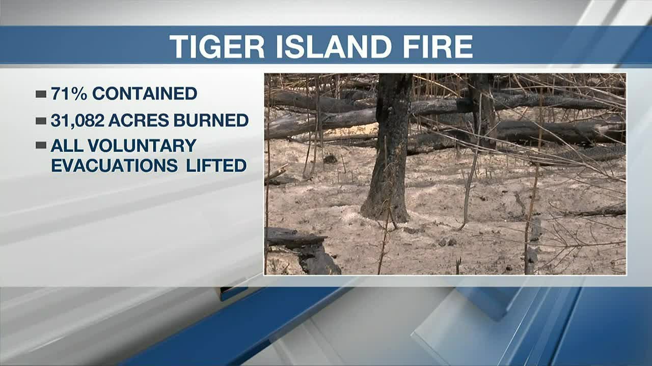 Tiger Island Fire Update: Voluntary evacuation orders lifted - YouTube