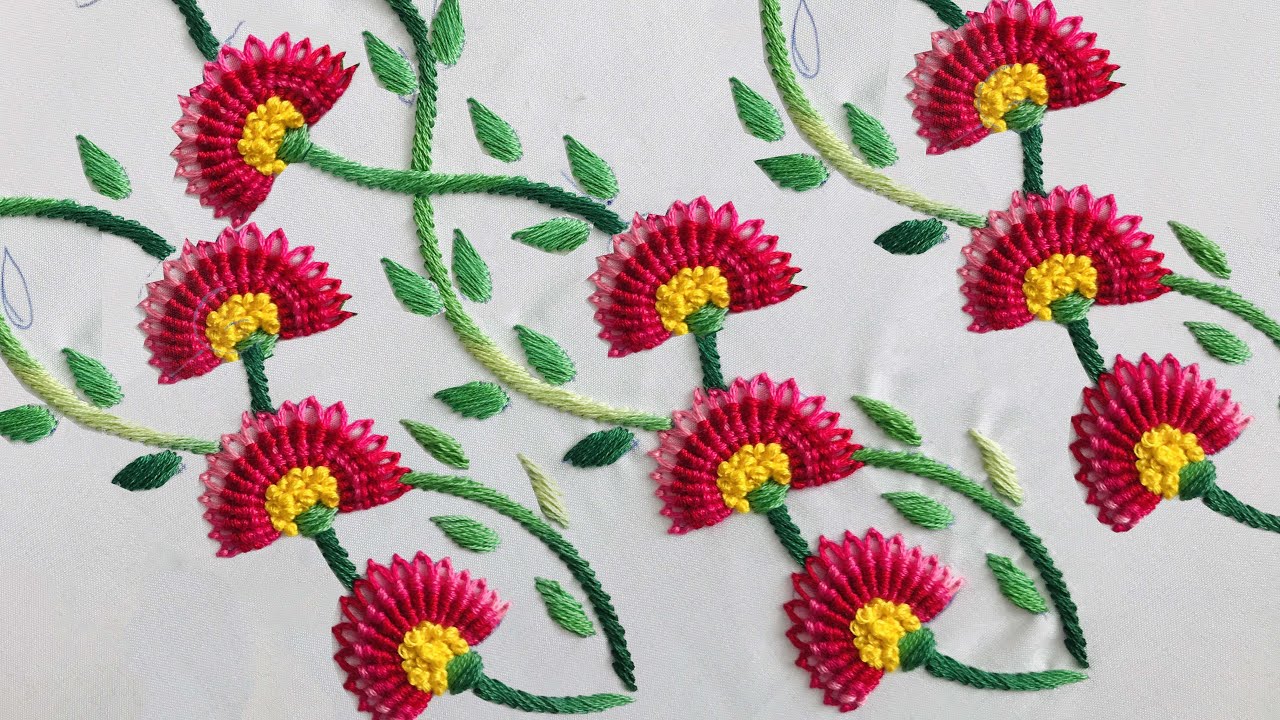 Hand Embroidery: Spider Web Border Embroidery - Embroidery For ...