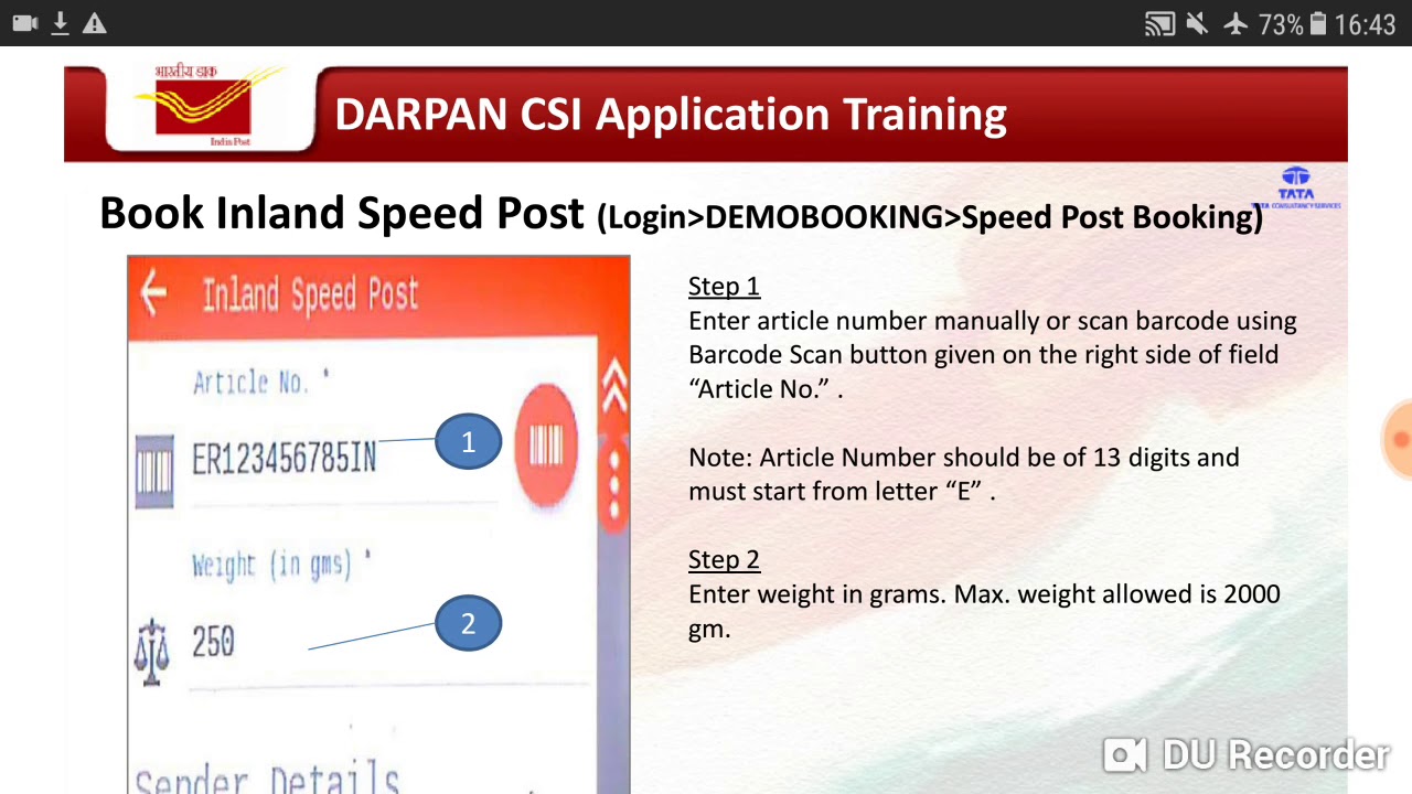 Speed post booking in rict csi device| rict device me Speed post book ...