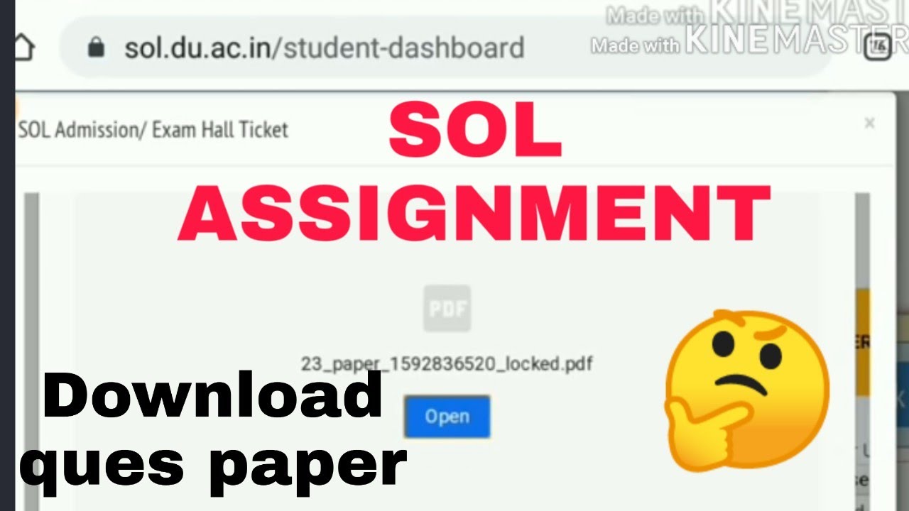 SOL ASSIGNMENT QUESTIONS PAPER 2020 || HOW TO DOWNLOAD SOL ASSIGNMENT ...