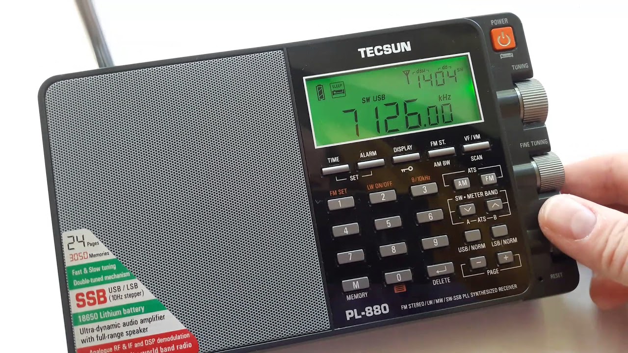 Tecsun PL-880, шифровка на сороковке. - YouTube