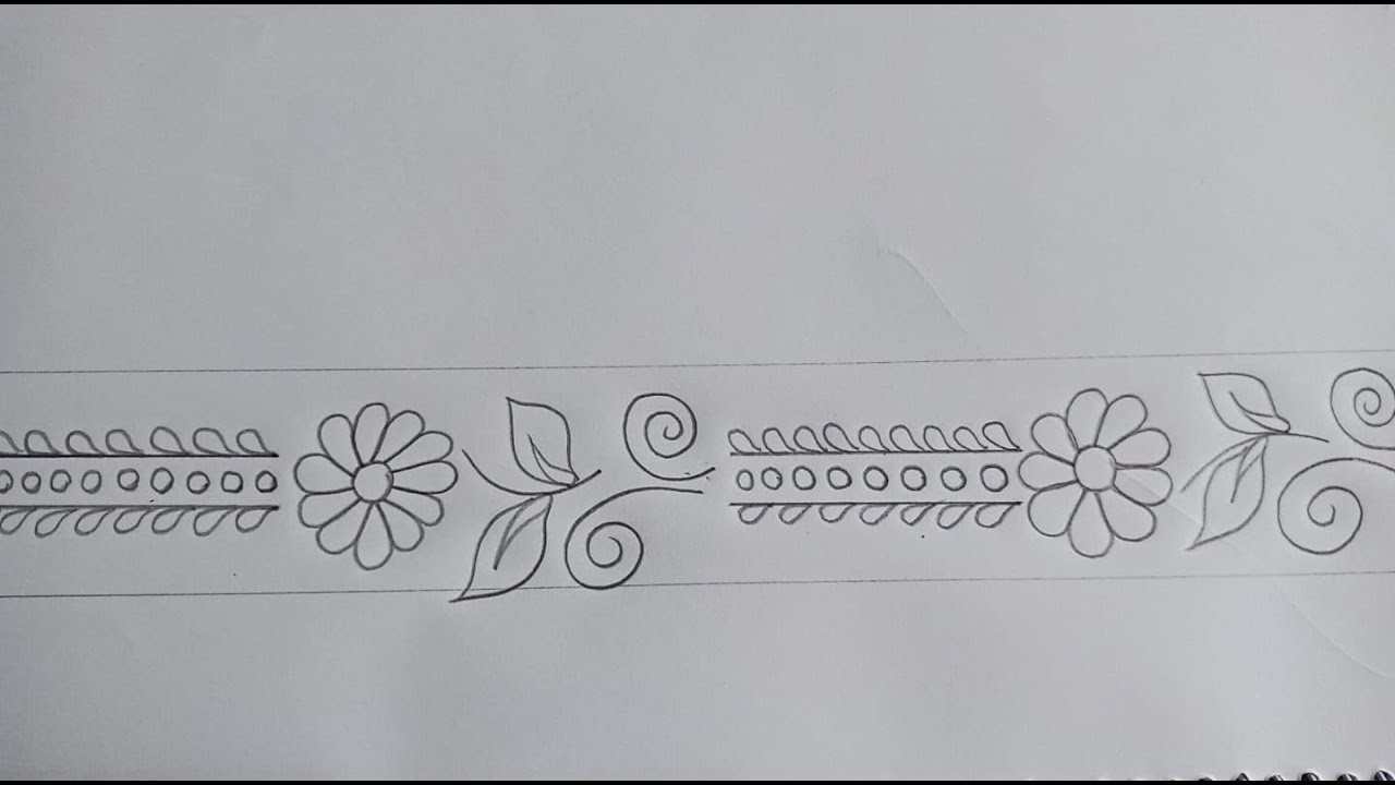 আধুনিক ডিজাইনে ওড়নার বর্ডার লাইন আকাঁ-32, Border line Design Pattern ...