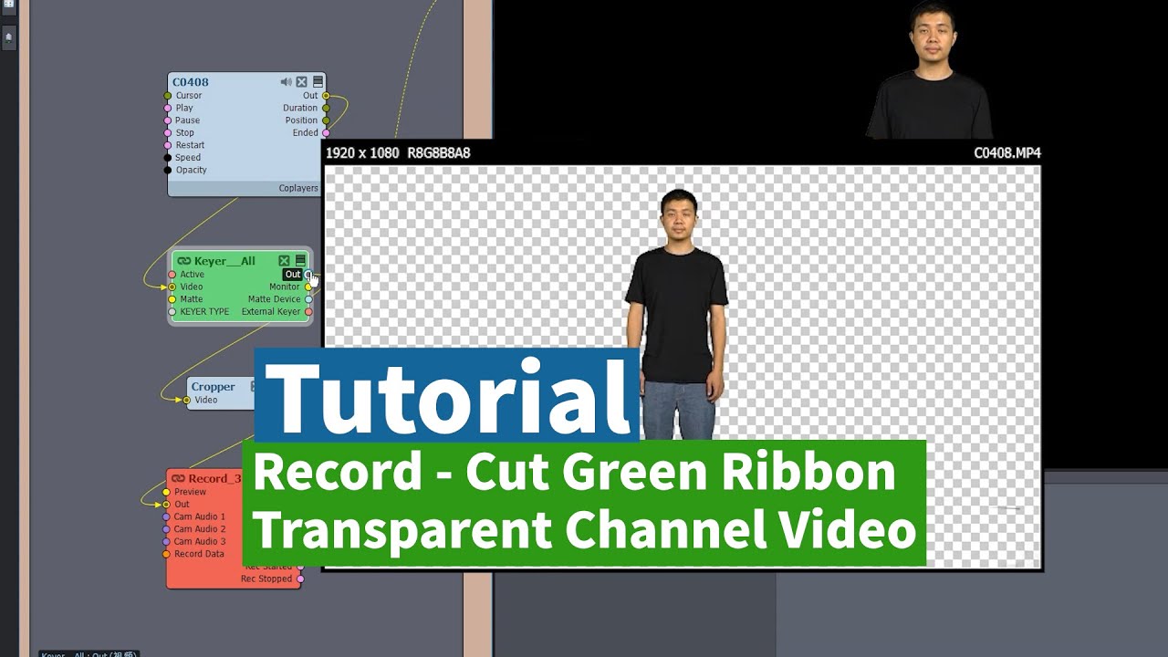 In Aximetry, record a video with transparent channels after cutting ...