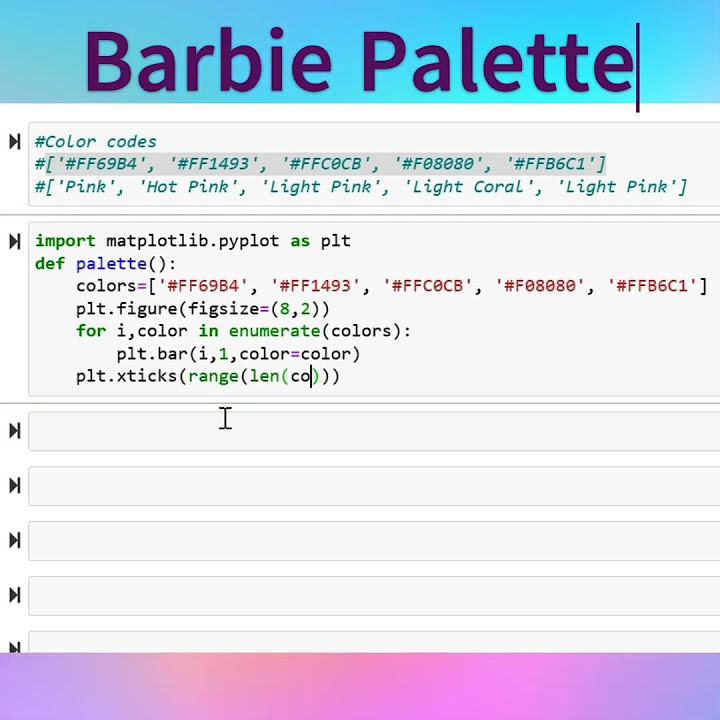 Barbie Color Palette Using Matplotlib In Python Vr Universe Pythontutorial Pythonshorts