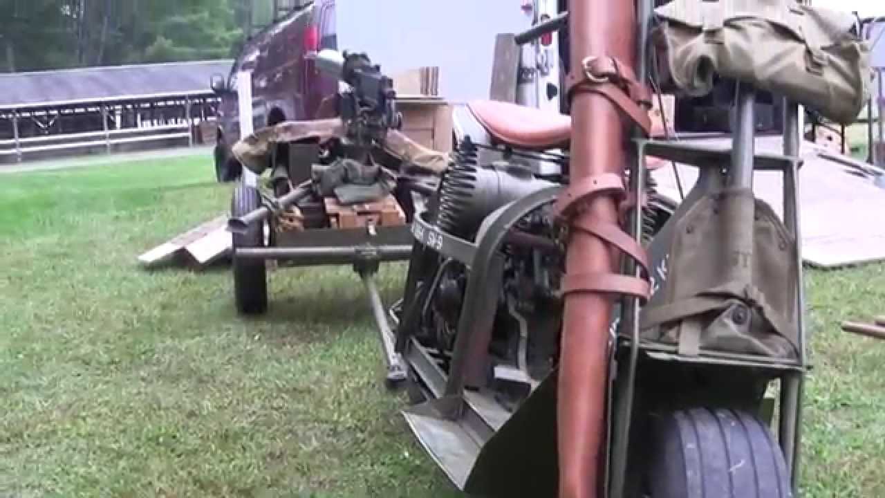 WWII Cushman M53 Airborne scooter, M3A4 ammo cart, and M1917 detail ...