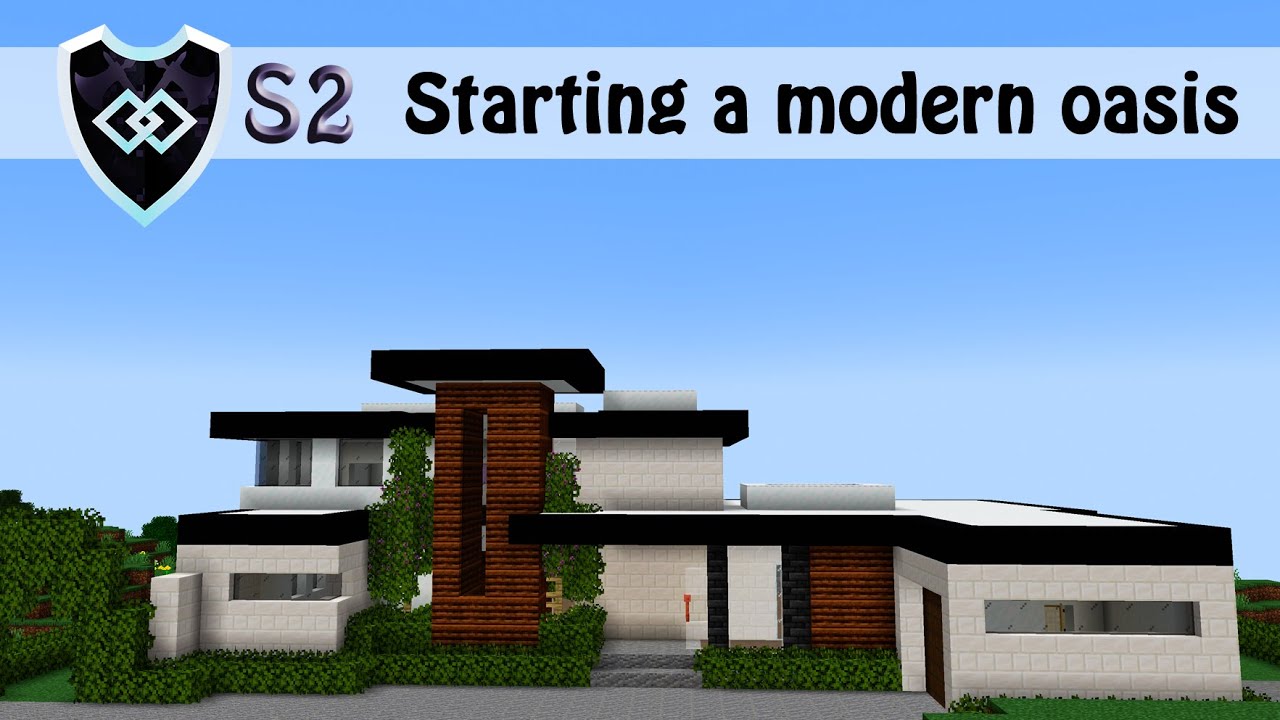 Modern house build on Obsidian Order S2 Ep 10, Minecraft survival - YouTube