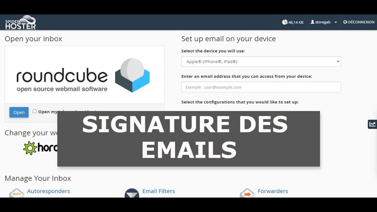 Créer une signature simple dans RoundCube - YouTube