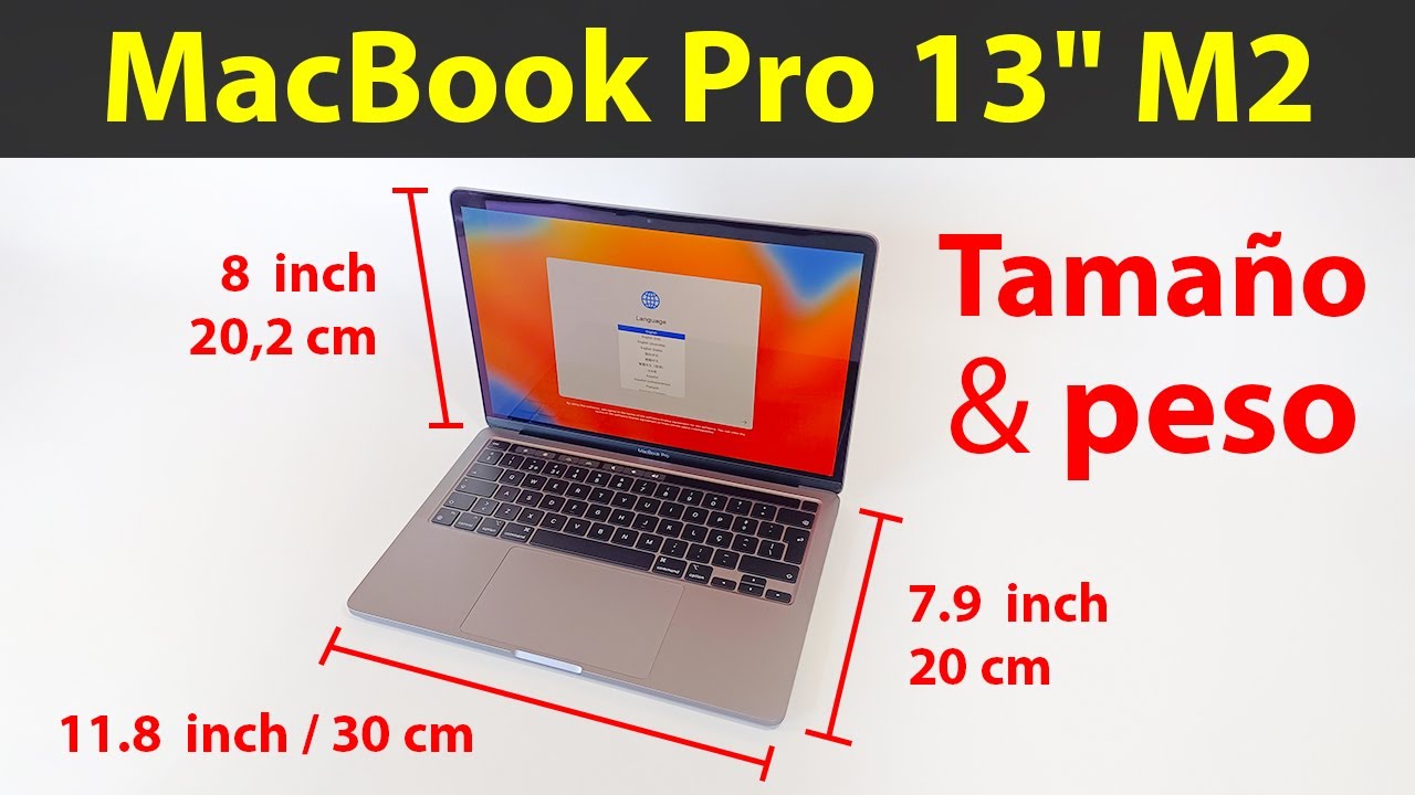 Apple Macbook Pro M2 de 13 pulgadas – Diseño do computador, Materiales, Medidas y Peso - YouTube