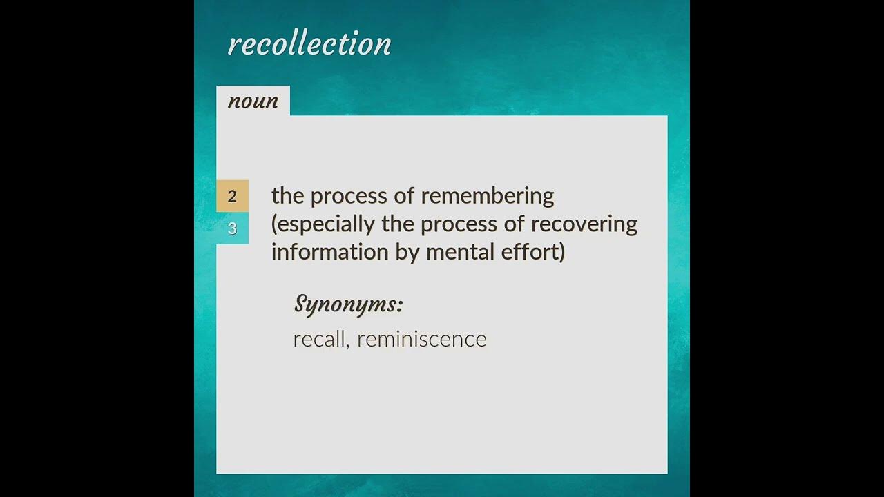 Recollection Meaning Of Recollection YouTube recollection-meaning-of-recollection-youtube