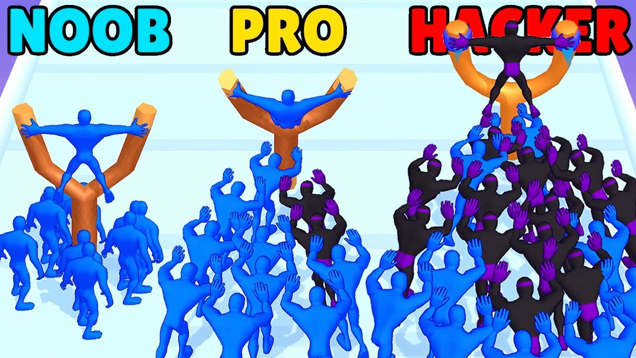 NOOB vs PRO vs HACKER in Human Bullet - YouTube