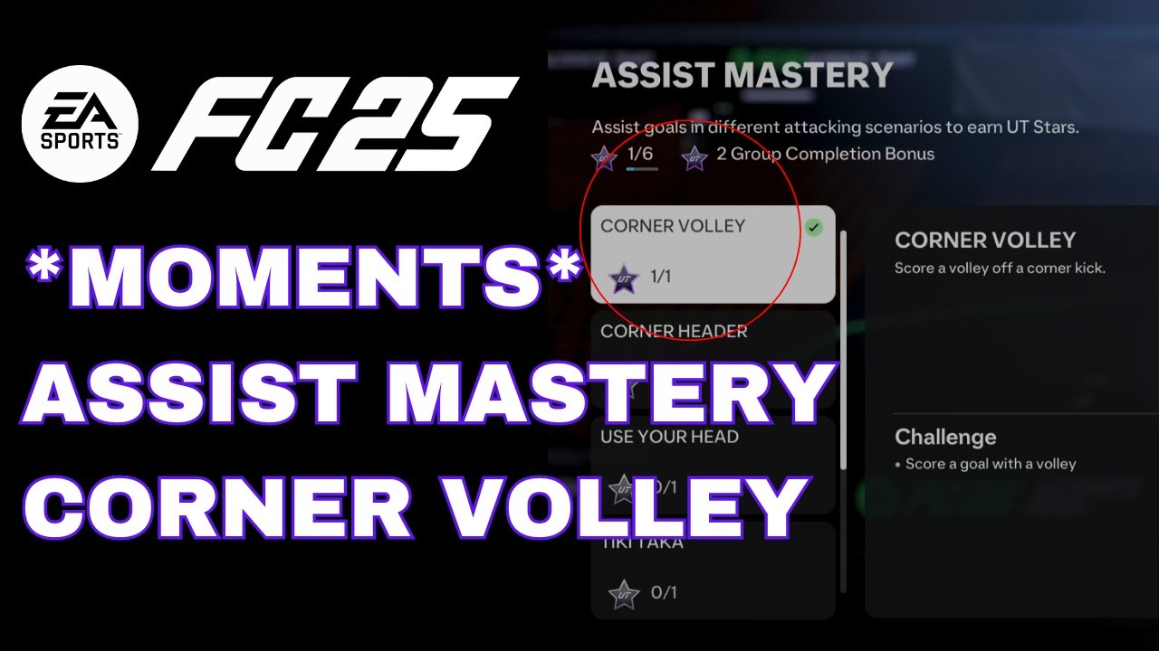 FC25 Tutorial - MOMENTS: Season 1 Challenges - Assist Mastery - Corner ...