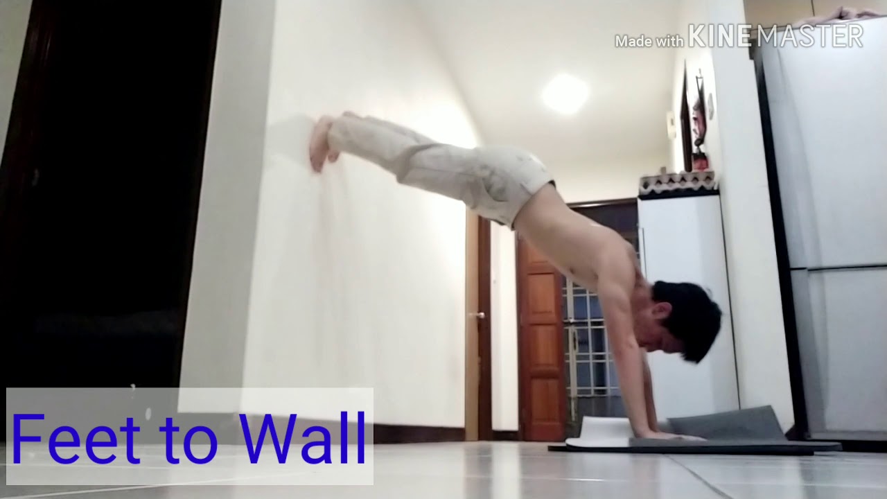 Arms to wall and feet to wall plank - YouTube