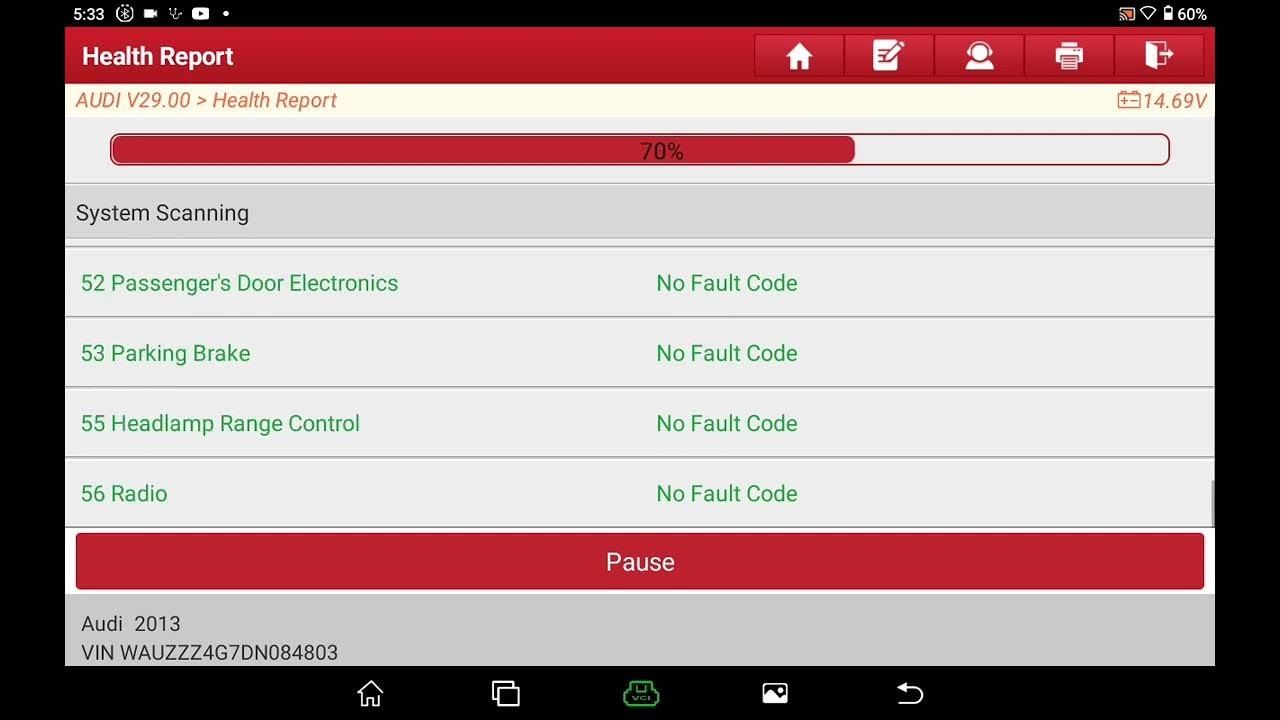 AUDI A6 C7 3.0D FAULT CODE P223700 O2 SENSOR DIAGNOSTIC WITH LAUNCH ...