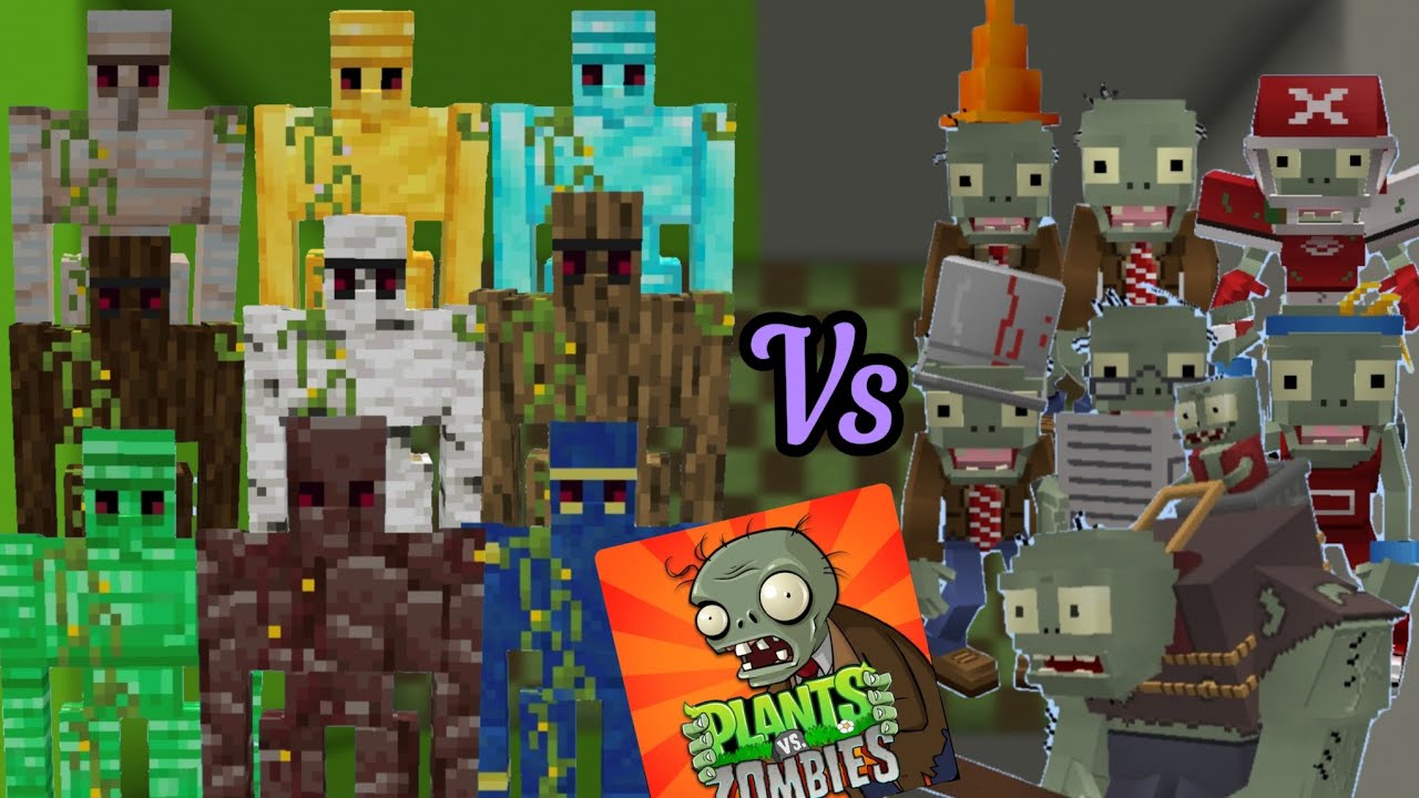 All Golems VS Zombies (PVZ) - Minecraft Mob Battle - YouTube