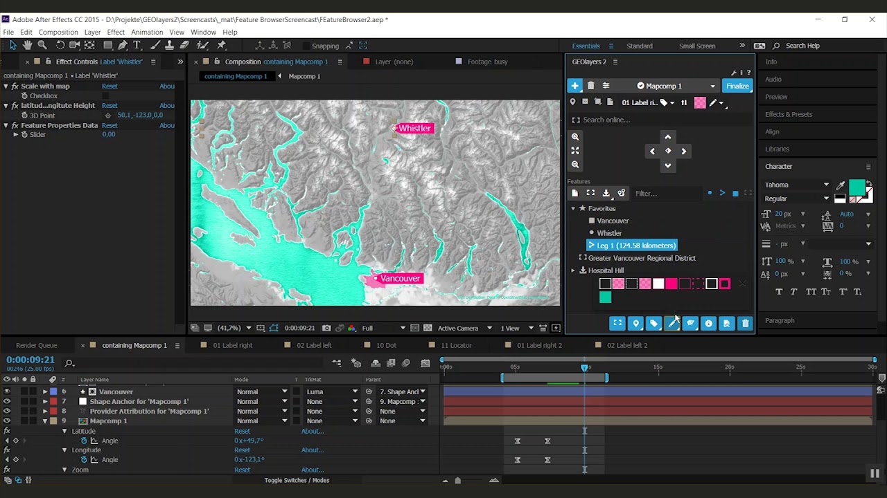 GEOlayers 2 Tutorial 04 Geographical Features - YouTube