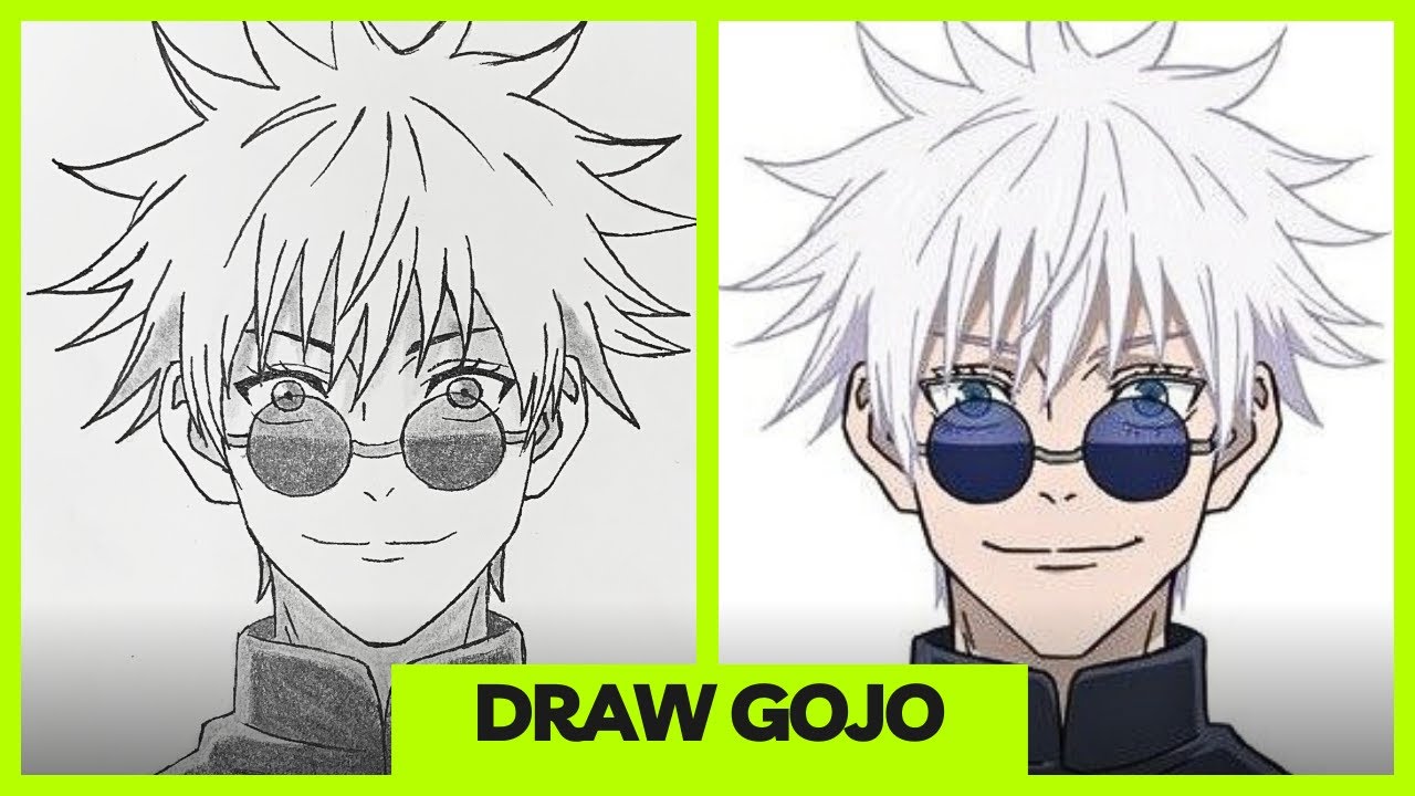 How To Draw gojo satoru from jujutsu Kaisen 呪術廻戦 step by step tutorial ...