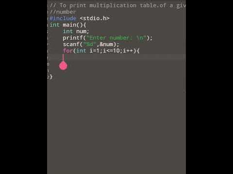 Print multiplication table of given number || Getting started with C || basics || beginners ...