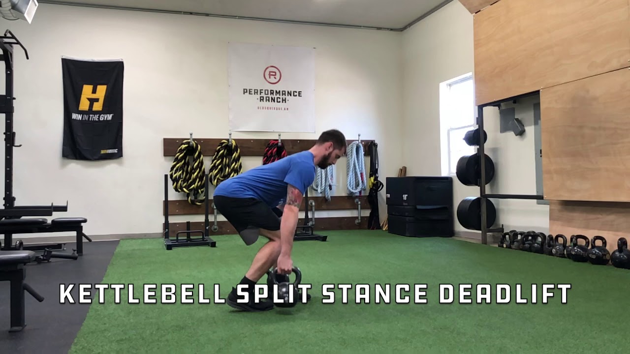 Kettlebell Split Stance Deadlift - YouTube