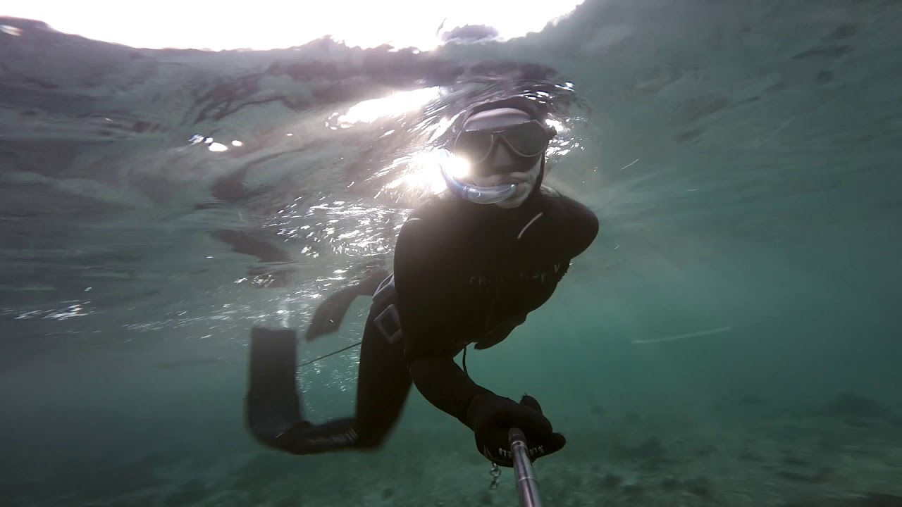 Spearfishing woman, Norway - YouTube
