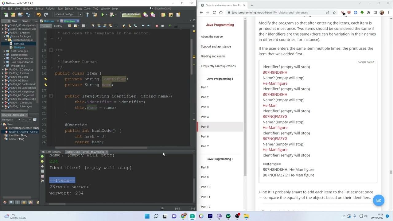 265 Java Helsinki Uni Mooc Programming 1 Part 5 Objects And References Prt 5 Youtube